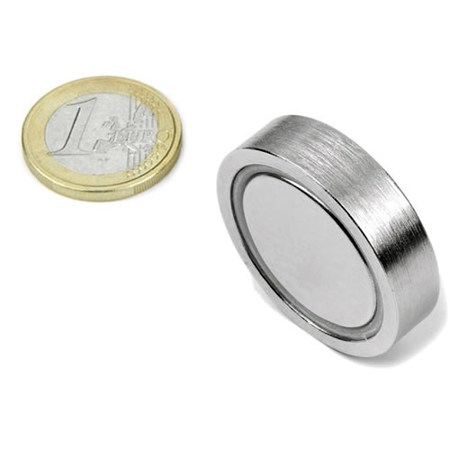 NdFeB Flat Cap Magnet Ø 38 X 7.4 mm - Pot Magnets