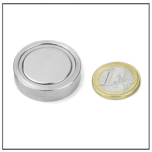 Neodymium Flat Mounting Magnet Ø 32 X 6.8 mm - Pot Magnets
