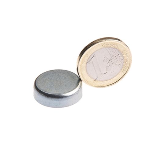 Flat Ferrite Magnets in Steelpot Ø 20 x 6 mm - Pot Magnets
