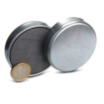 Ferrite Flat Cup Magnets Ø 63 x 10 mm - Pot Magnets