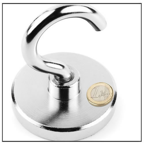 Huge Hook Rare Earth Pot Magnet Ø75 mm - Pot Magnets