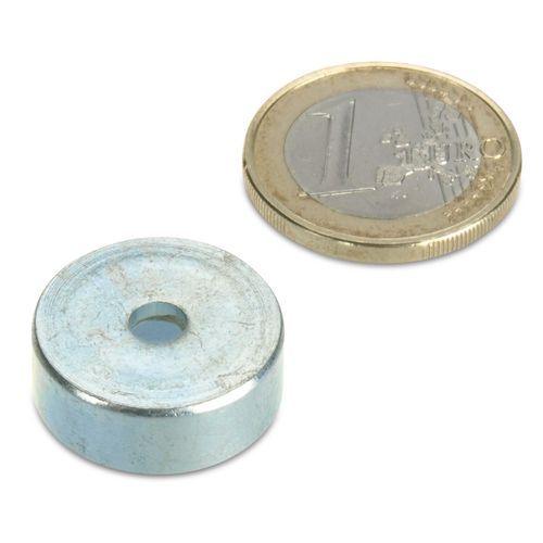Countersunk Ceramic Pot Magnet Ø 20 x 6 mm - Pot Magnets